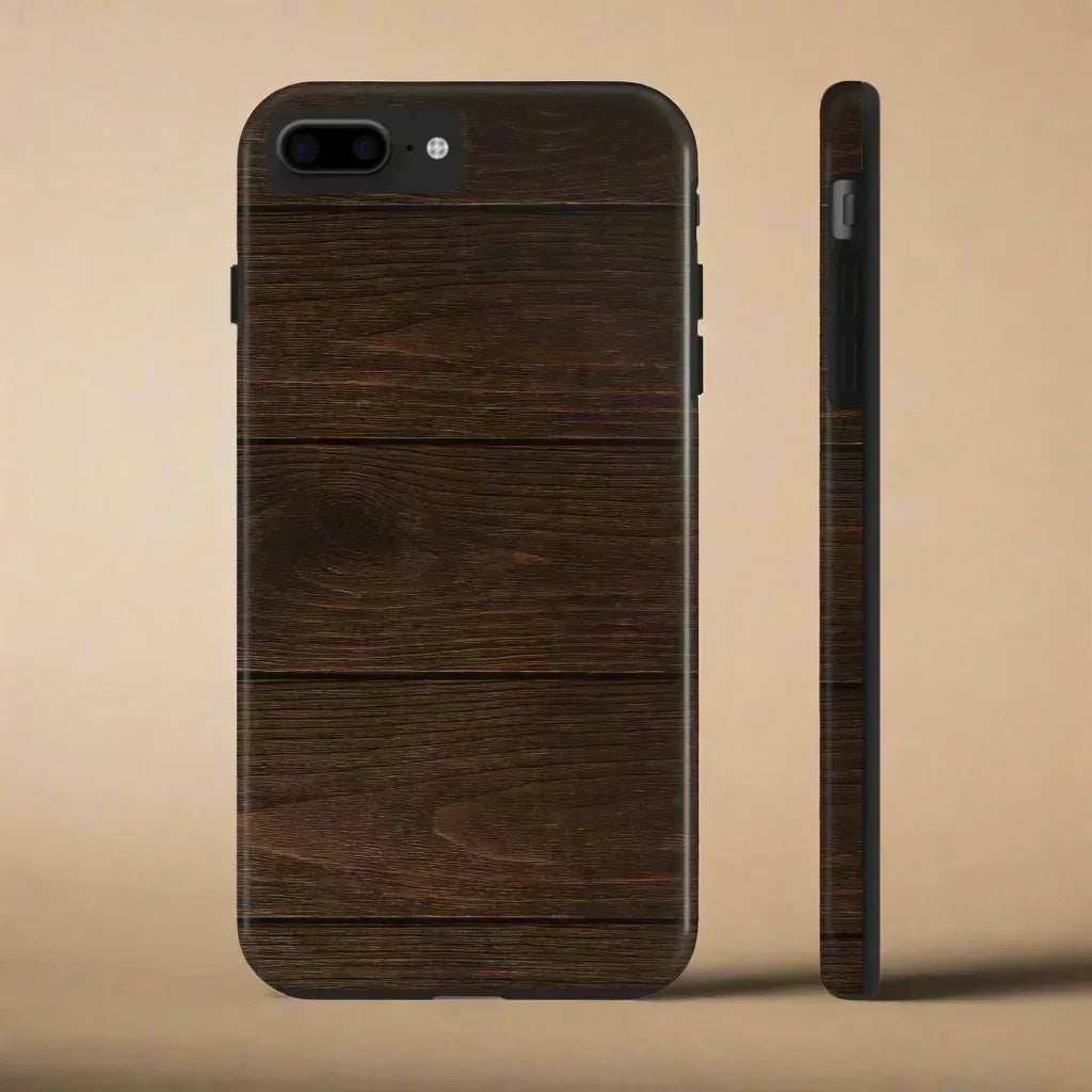 Dark Wood Grain Phone Case for iPhone 11-16 | KARARMDESIGN