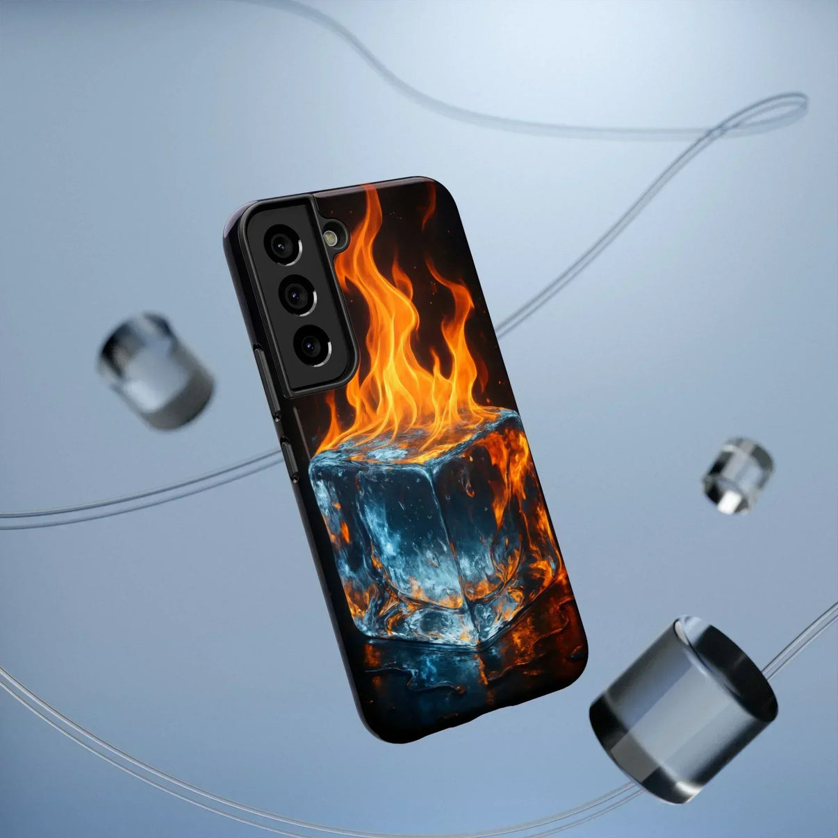 Flame Ice Phone Case | Bold Frost & Fire Design – KARARMDESIGN
