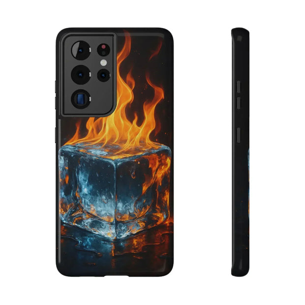 Flame Ice Phone Case | Bold Frost & Fire Design – KARARMDESIGN
