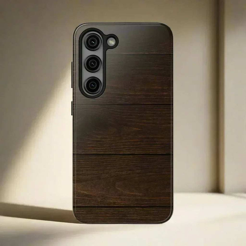 Dark Wood Grain Phone Case for iPhone 11-16 | KARARMDESIGN