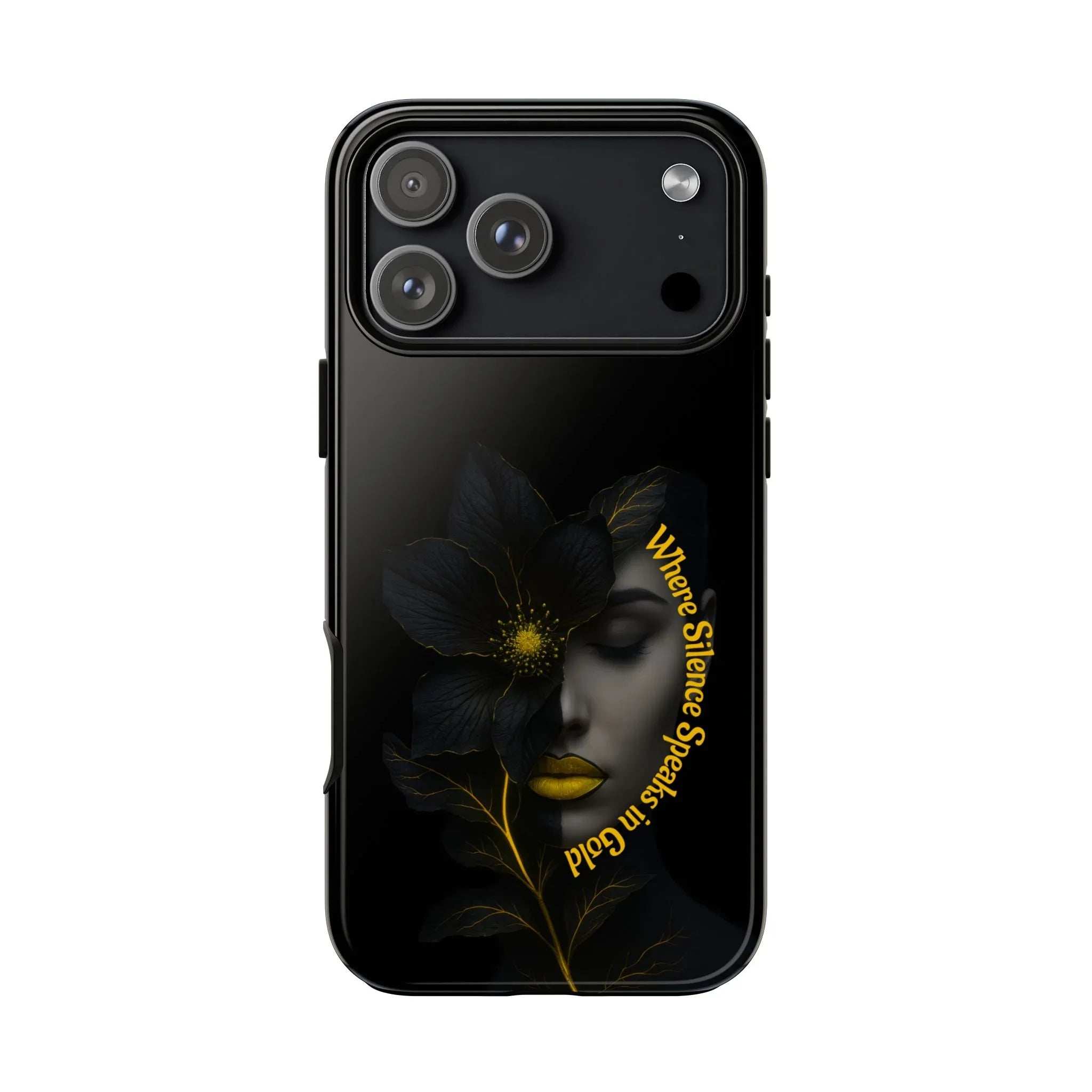 Golden Silence Phone Case – iPhone 17, Air, Pro, Pro Max – KARARMDESIGN