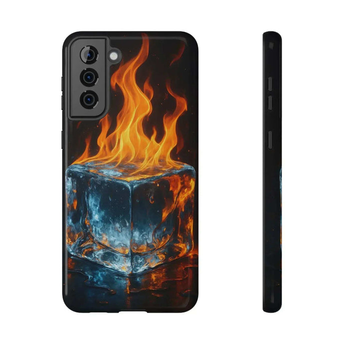 Flame Ice Phone Case | Bold Frost & Fire Design – KARARMDESIGN