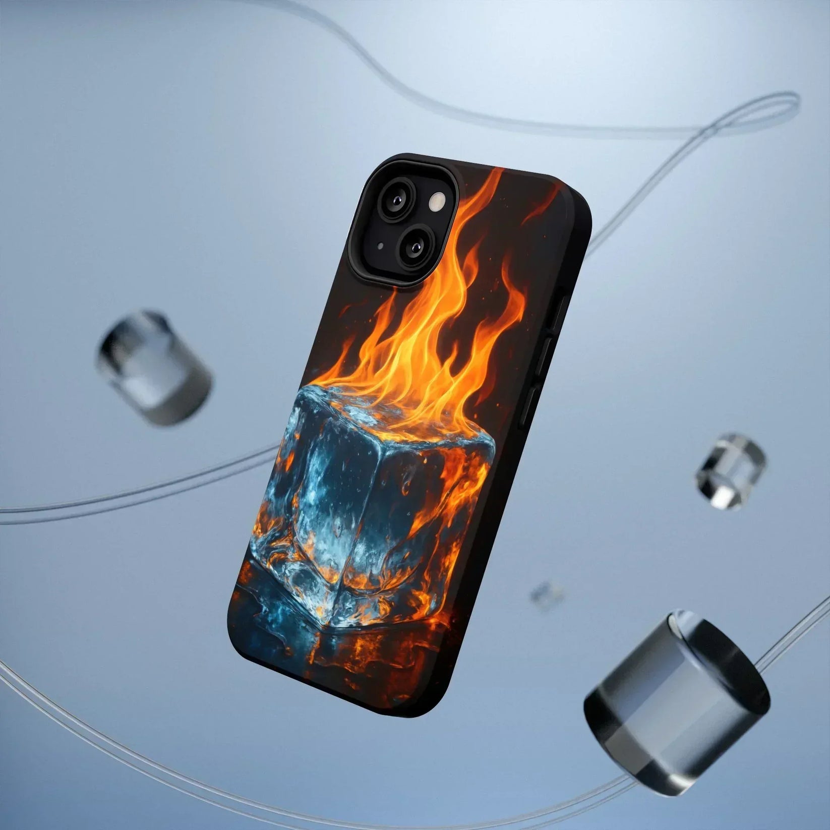 Flame Ice Phone Case | Bold Frost & Fire Design – KARARMDESIGN