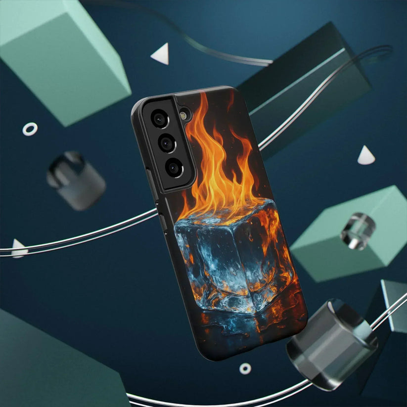 Flame Ice Phone Case | Bold Frost & Fire Design – KARARMDESIGN