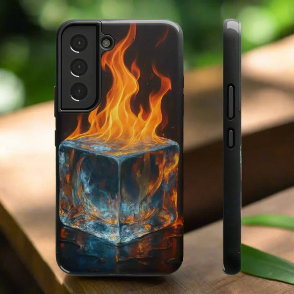 Flame Ice Phone Case | Bold Frost & Fire Design – KARARMDESIGN