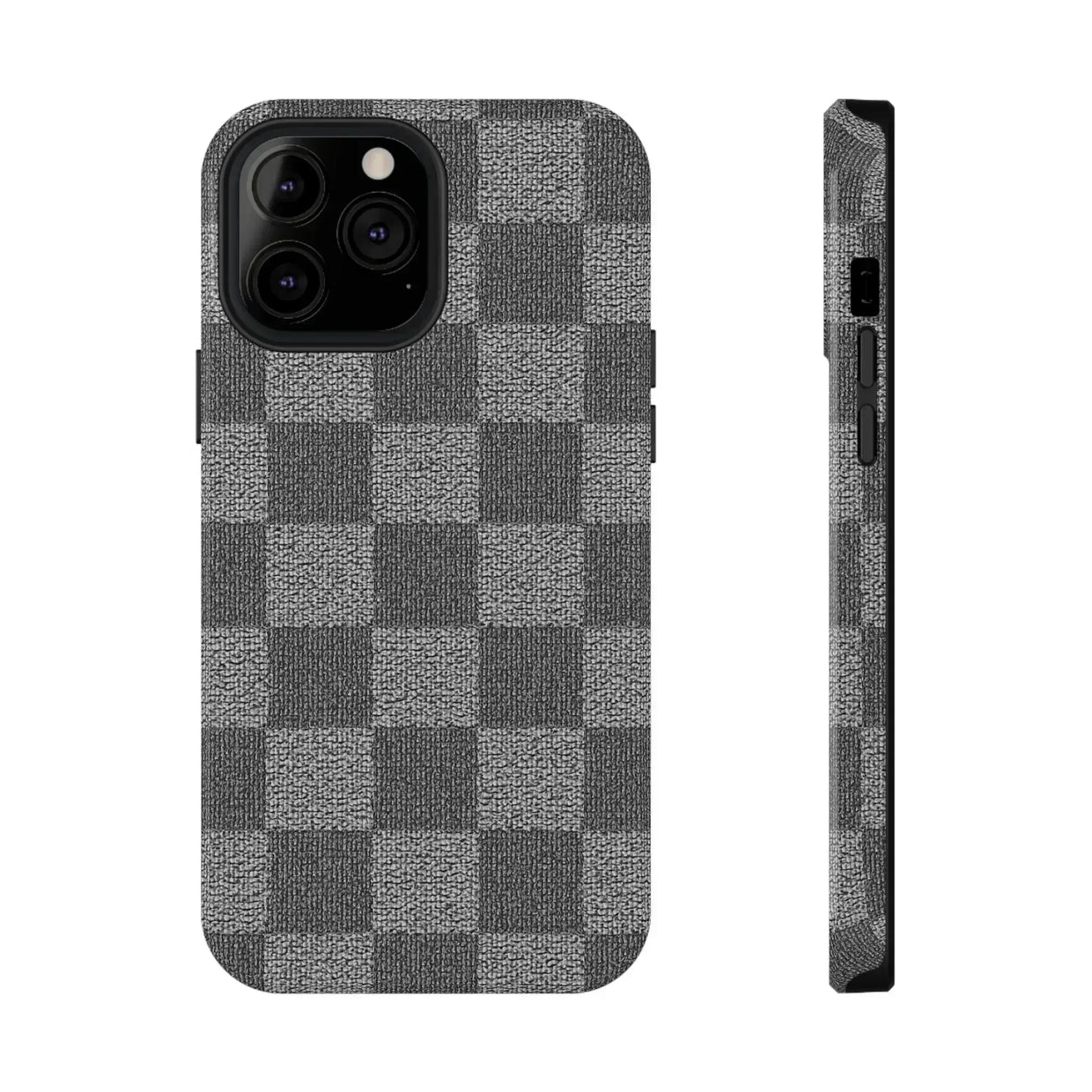 Gray Checkered Phone Case for iPhone and Galaxy | KARARMDESIGN