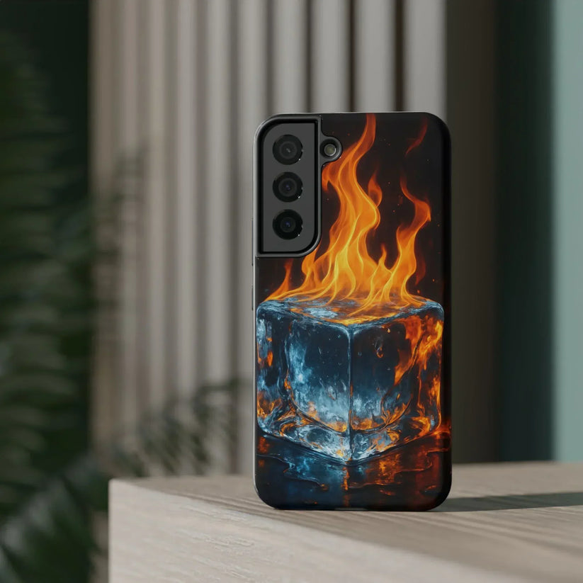 Flame Ice Phone Case | Bold Frost & Fire Design – KARARMDESIGN