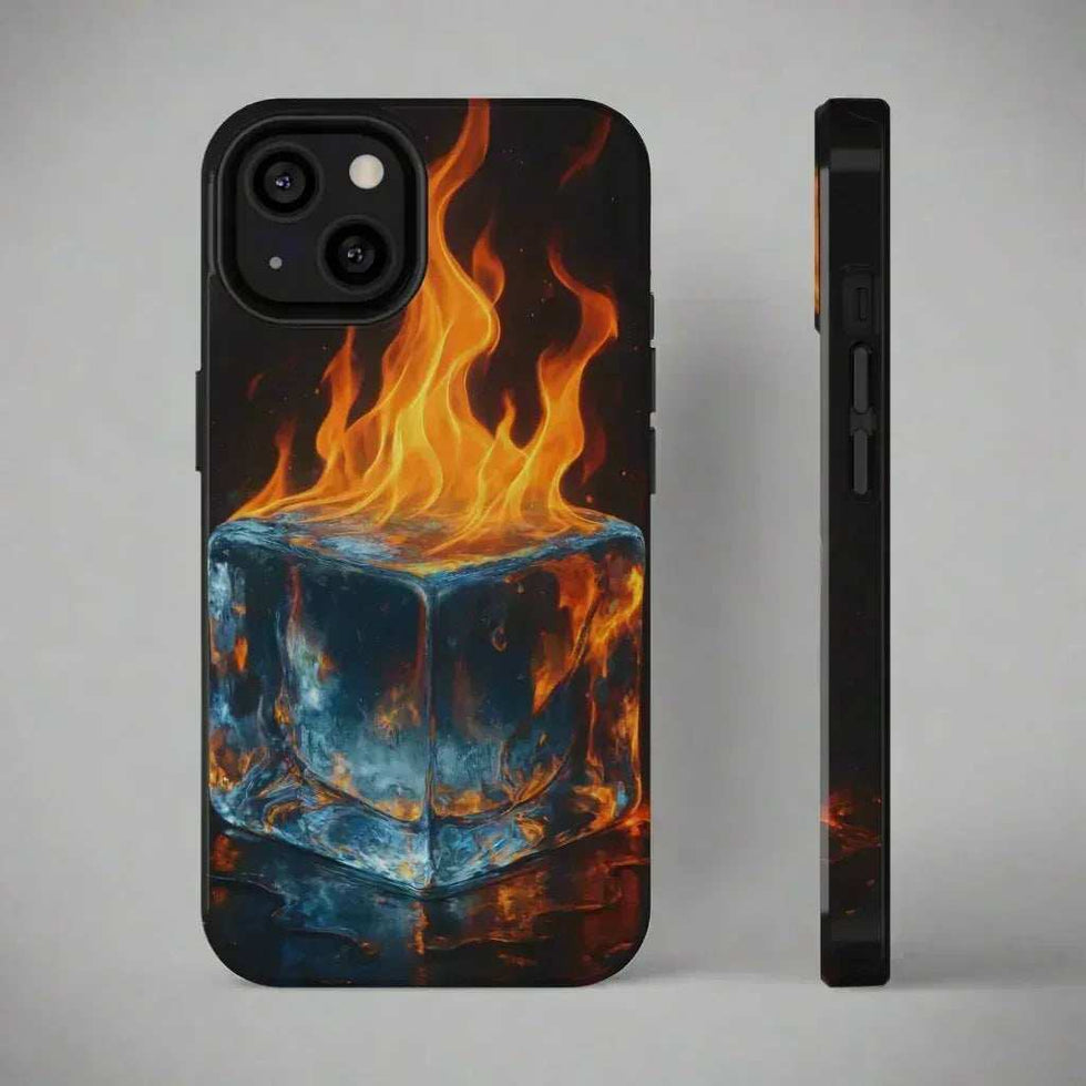 Flame Ice Phone Case | Bold Frost & Fire Design – KARARMDESIGN