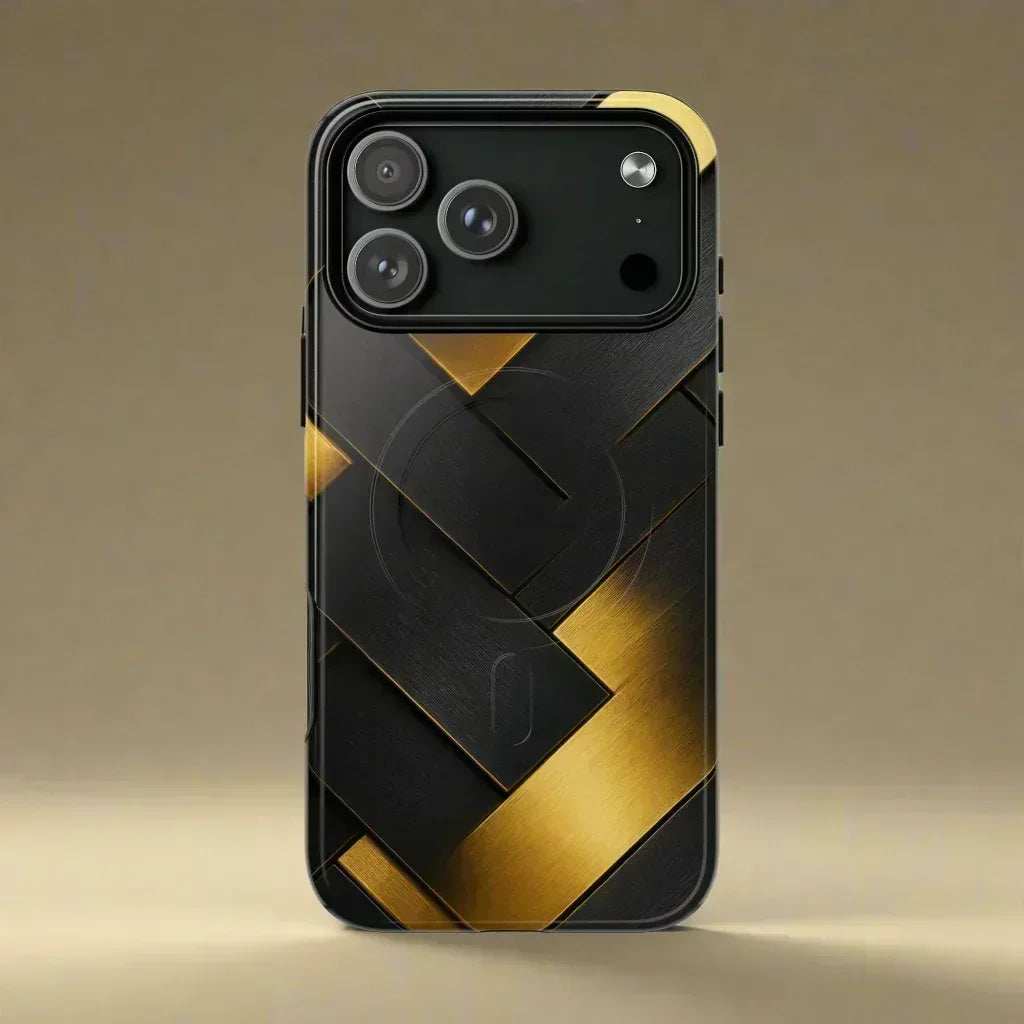 Golden Grid Phone Case for Brand New iPhone Models | KARARMDESIGN