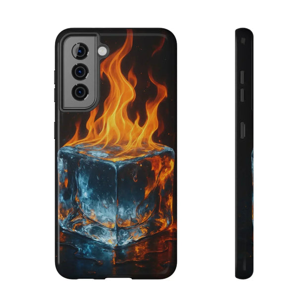 Flame Ice Phone Case | Bold Frost & Fire Design – KARARMDESIGN