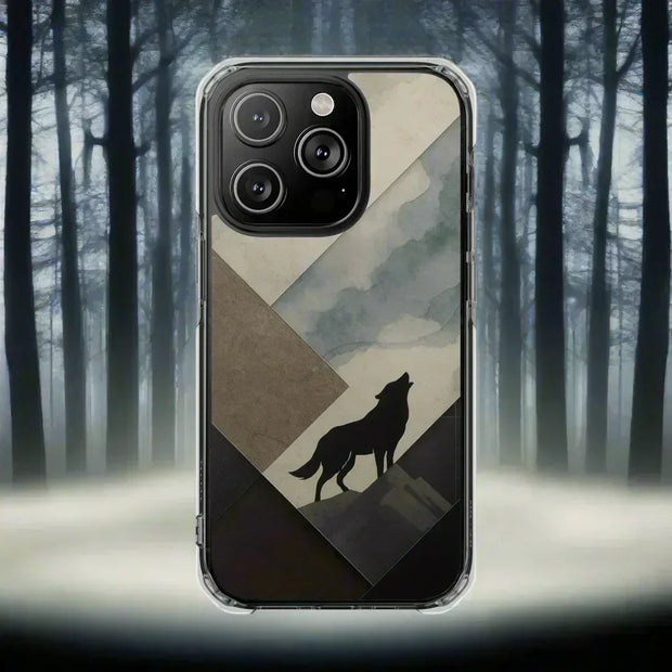 Wolf Silhouette Phone Case for iPhone 14-16 Models | KARARMDESIGN